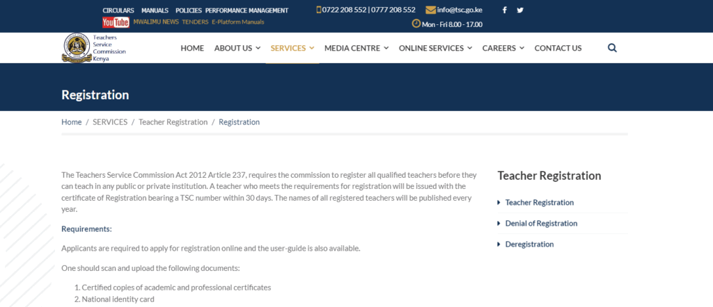 Guide For Teacher Registration with the TSC in Kenya (2025)